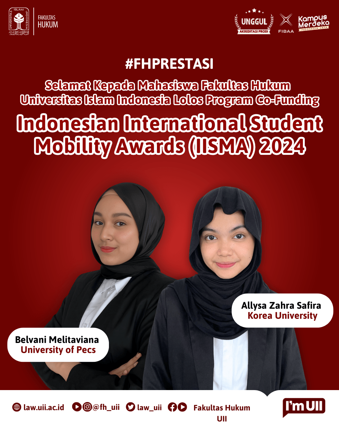 Dua Mahasiswi FH UII lolos IISMA Co-Funding ke Hungaria dan Korea Selatan - Universitas Islam ...
